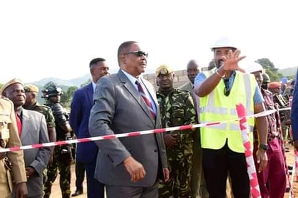 Malawi President Mutharika visits Construction site of Ntcheu Stadium ...
